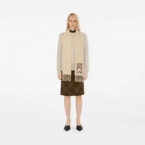 Burberry Check Label Cashmere Scarf