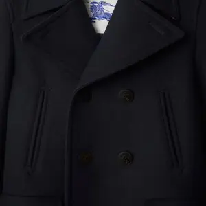 Burberry Wool Pea Coat - Navy