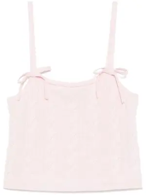 GANNI Bow Detailed Vest - Pink