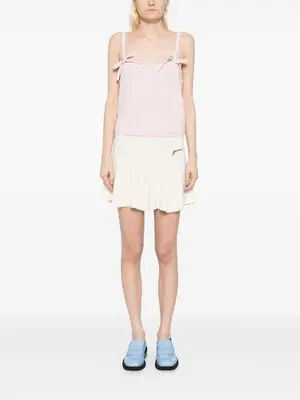 GANNI Bow Detailed Vest - Pink