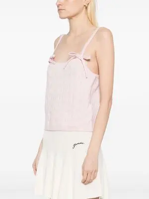 GANNI Bow Detailed Vest - Pink