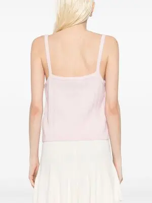 GANNI Bow Detailed Vest - Pink