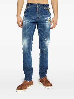 Dsquared2 Distressed Straight Leg Jeans