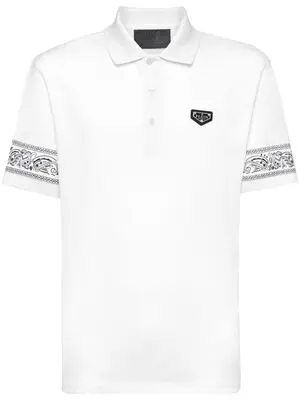 Philipp Plein Paisley Gothic Plein Polo Shirt - White