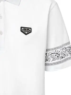 Philipp Plein Paisley Gothic Plein Polo Shirt - White