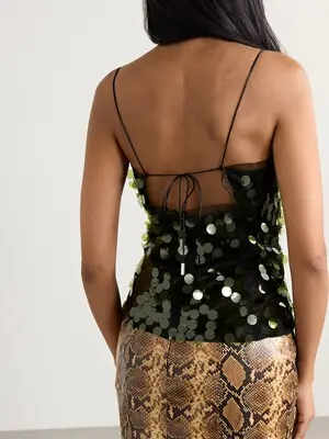16Arlington Suero Sequined Chiffon Top