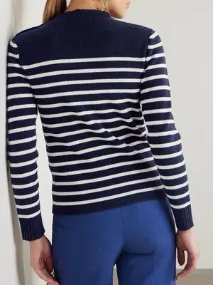 Chloé Button-embellished Striped Sweater