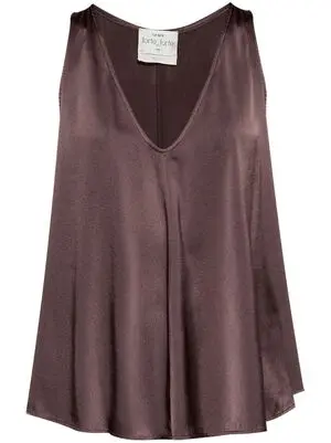 FORTE_FORTE V-neck Silk Blouse