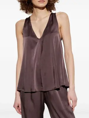 FORTE_FORTE V-neck Silk Blouse