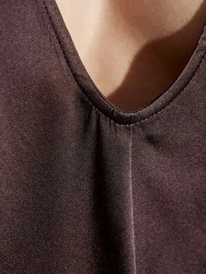 FORTE_FORTE V-neck Silk Blouse