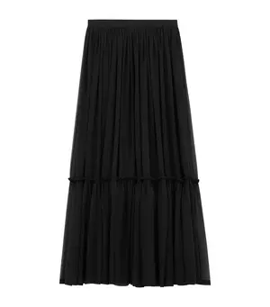 Saint Laurent Silk Maxi Skirt