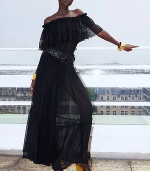 Saint Laurent Silk Maxi Skirt