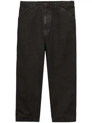 Prada Triangle Logo Wide-Leg Jeans - Black