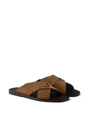 Prada Suede Crisscross Slides