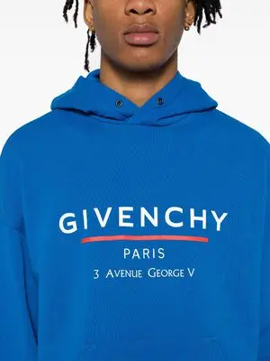Givenchy Logo-print Hoodie - Blue