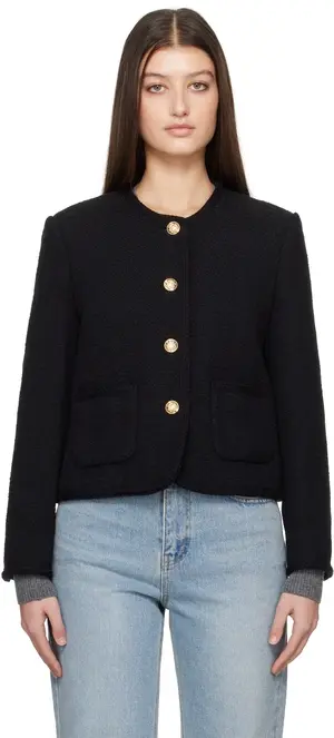 DUNST Dunst Classic Boucle Tweed Jacket - Black
