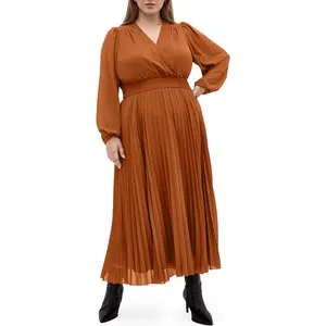 City Chic Sheer Finley Long Sleeve Dress