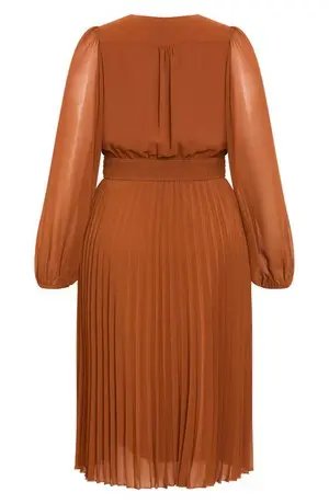 City Chic Sheer Finley Long Sleeve Dress