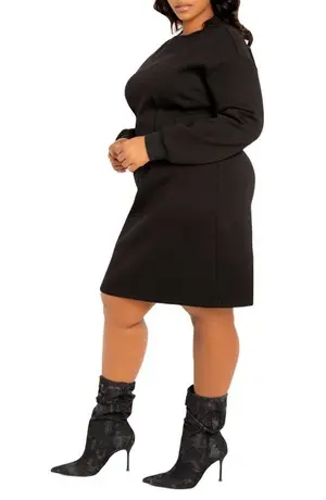 BUXOM COUTURE Long Sleeve Jersey Sweater Dress