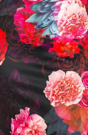 BUXOM COUTURE Floral Scuba Knit Midi Dress