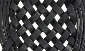 Etro Woven Leather Wide Belt - Black
