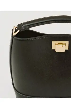 Mango Mini Faux Leather Top Handle Bag