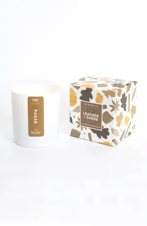 JOY PAPER CO. Pause Leather Suede Coconut Soy Candle