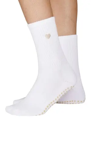 SOULS. Souls Heart Grip Mid-length Socks - White