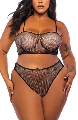 ROMA CONFIDENTIAL Think Pink Rhinestone Bralette - Black