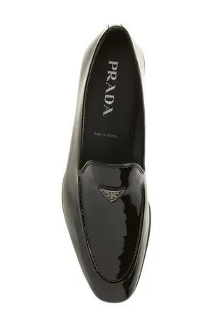 Prada Vernice Triangle Logo Loafer