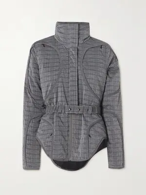 Alexander McQueen Long Now Padded Matelassé Checked Shell Jacket