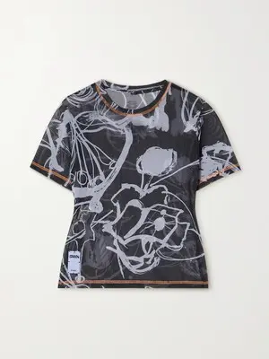 Alexander McQueen Printed Stretch-mesh T-shirt