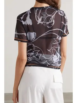 Alexander McQueen Printed Stretch-mesh T-shirt