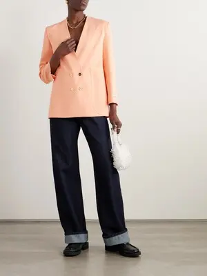 PATOU Double-breasted Wool-blend Twill Blazer