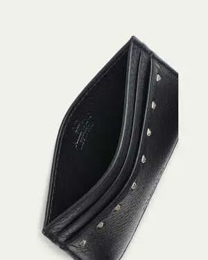 Valentino Garavani Leather Rockstud Card Holder - Nero