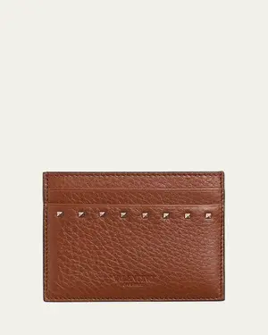 Valentino Garavani Leather Rockstud Card Holder - Selleria