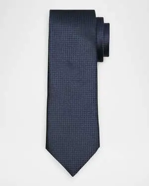 Zegna ZEGNA Geometric Jacquard Neck Tie Nvy Micro-fan