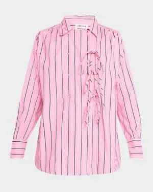 DAMSON MADDER Damson Madder Carmy Striped Shirt - Pink