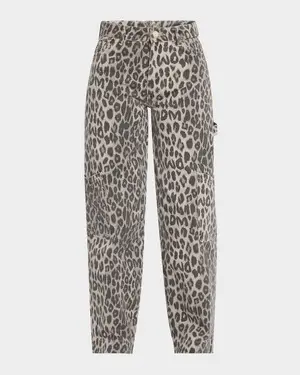 DAMSON MADDER Drew Leopard Cargo Pants - Charcoal