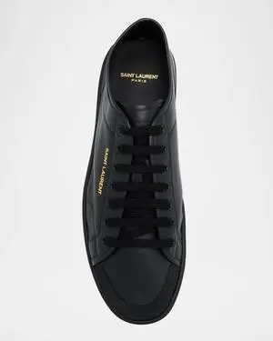 Saint Laurent Gym Leather Low-top Sneakers - Black