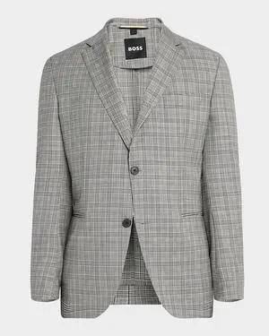 BOSS BOSS Wool Houndstooth Plaid Sport Coat - Black