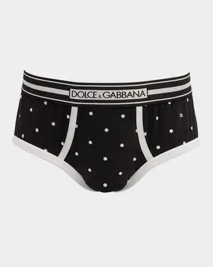 Dolce & Gabbana Apos;s Jersey Polka Dot Briefs - Black