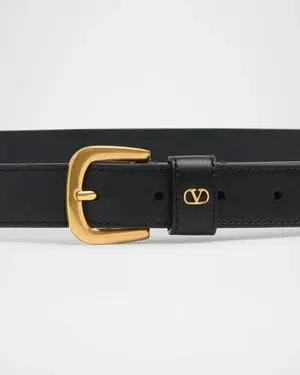 Valentino Garavani Mini Vlogo Leather Belt