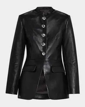 Retrofete Retrofete Callandra Leather Jacket - Black