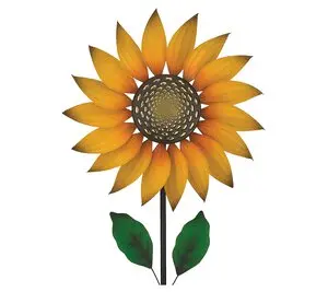 REGAL ART & GIFT Textured Flower Spinner Stake Sunflower - One-color