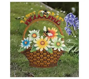 REGAL ART & GIFT Basket Flower Stake Welcome