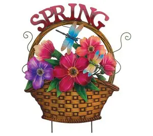 REGAL ART & GIFT Basket Flower Stake Spring - One-color