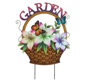 REGAL ART & GIFT Basket Flower Stake Garden