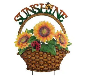 REGAL ART & GIFT Basket Flower Stake Sunshine - One-color