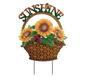 REGAL ART & GIFT Basket Flower Stake Sunshine